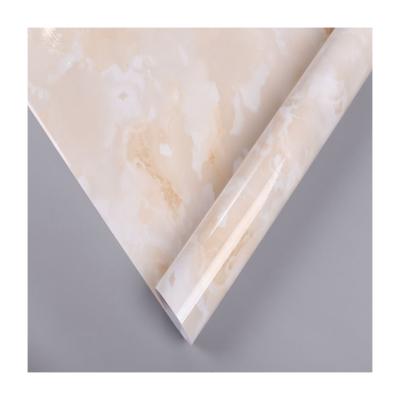 China Kitchen Cabinets Countertop Furniture Stickers PVC Marble Contact Paper Vinyl Self Adhesive Wallpaper with Glossy Surface for sale
