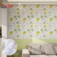 China 61cm/122cm Width Waterproof Peel Stick Vinyl 3D Wall Paper Roll Natural Flower Mural Wallpaper Sticker for Home Decoration for sale