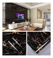 China Black And Gold Marble Effect Wallpaper Waterproof 3D PVC Marble Effect Vinyl Wallpaper for sale