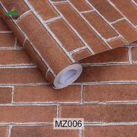 China Interior 3D Wall Stickers Waterproof 5M 3D Wallpaper Brick Stone Rustic Effect for sale