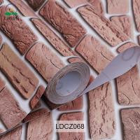 China Interior 3D Wall Stickers Waterproof 5M 3D Wallpaper Brick Stone Rustic Effect for sale