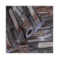 China OEM 3D Gray Brick Wallpaper 4ft 2ft Width 3D Brick Wallpaper Self Adhesive for sale