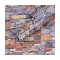 China OEM 3D Gray Brick Wallpaper 4ft 2ft Width 3D Brick Wallpaper Self Adhesive for sale