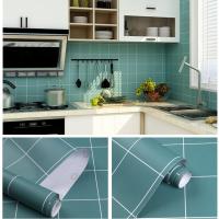 China Moisture-Proof 3D Adhesive Wall Tile Stickers Geometric Design Patterns Wallpaper for Kitchen Bathroom for sale