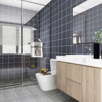 China PVC Mosaic Tiles Design Wallpaper for Apartment Bathroom Decoration 3d Wall Paper Home Improvement for sale
