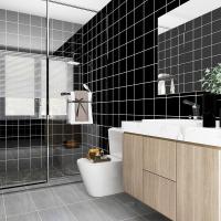 China PVC Mosaic Tiles Design Wallpaper for Apartment Bathroom Decoration 3d Wall Paper Home Improvement for sale