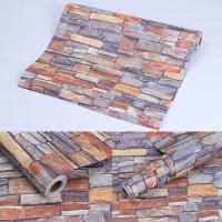 China Customizable 3D Embossed Brick Wallpaper OEM 3D Brick Wall Stickers Waterproof for sale