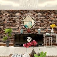 China Moisture-Proof PVC Vinyl Brick Stone Wallpaper Vintage Design 3D Brick Wallpaper Adhesive Paper Stickers for sale
