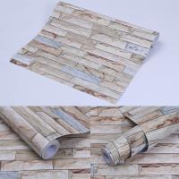 China Moisture-Proof PVC Vinyl Brick Stone Wallpaper Vintage Design 3D Brick Wallpaper Adhesive Paper Stickers for sale