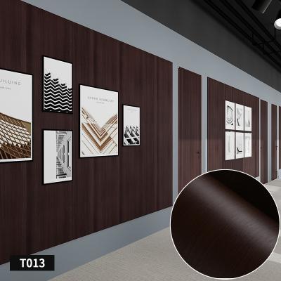China 122cm Width Dark Wood Grain Wallpaper 50m Vinyl Wallpaper Wood Grain Heat Resistant for sale