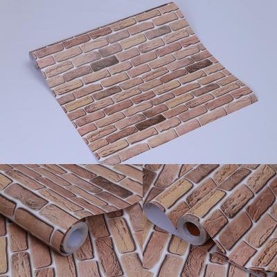 China Vinyl Wallpapers 3D Brick Wallpaper Rolls Interior Decoration Self Adhesive PVC Wall Paper for sale