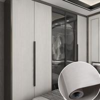 China 100M Roll Grey Wood Grain Wallpaper PVC Peel And Stick Wood Grain Wallpaper for sale