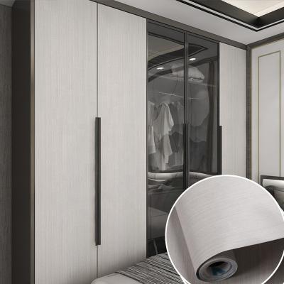 China 100M Roll Grey Wood Grain Wallpaper PVC Peel And Stick Wood Grain Wallpaper for sale