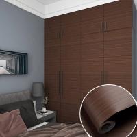 China 100M Roll Grey Wood Grain Wallpaper PVC Peel And Stick Wood Grain Wallpaper for sale