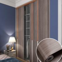 China 100M Roll Grey Wood Grain Wallpaper PVC Peel And Stick Wood Grain Wallpaper for sale