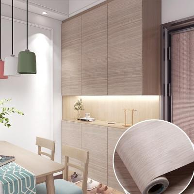 China Moisture Proof Faux Wood Grain Wallpaper 100m Peel And Stick Removable Wallpaper for sale