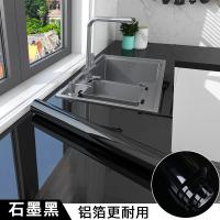 China Furniture Films Modern Black High Glossy Peel Stick Wallpapers Self-Adhesive Heat Resistant Oil Water Proof Plain Color Kitchen Decoration Film for sale
