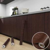 China Add a Touch of Elegance to Your Home with Classic Style 3D Wood Grain Wallpaper Sticker Stripes Plaid for sale