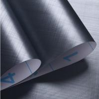 China 0.15mm Waterproof Black Metallic Wallpaper Oil Resistant Stainless Contact Paper for sale
