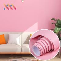 China 0.16-0.18mm Thickness Modern Pink PVC Vinyl Wallpaper Self-Adhesive Embossed Wall Film for Home Decor Hotel Renovation for sale