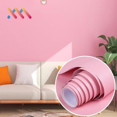 China 0.16-0.18mm Thickness Modern Pink PVC Vinyl Wallpaper Self-Adhesive Embossed Wall Film for Home Decor Hotel Renovation for sale