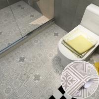 China Household Bathroom Floor Sticker Tiles PVC Vinyl Floor Sticker Wall Decoration for sale