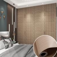 China Mildewproof Wood Self Adhesive Vinyl 3D Wallpaper for Modern Room Walls Pvc Waterproof Wood Roll Modern Design Style for sale