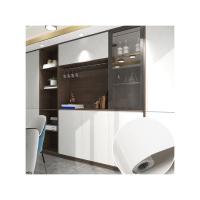 China Self Adhesive Renovation Kitchen Cabinet Waterproof Wood Grain Wallpaper Wall Sticker Geometric Pattern for Cabinet Decor for sale