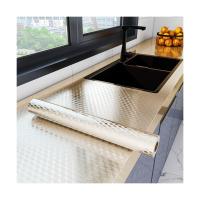 China Peel Stick Metallic Wallpaper Aluminum Foil Contact Paper Anti Oil Kitchen Wallpaper for sale