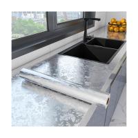 China Peel Stick Metallic Wallpaper Aluminum Foil Contact Paper Anti Oil Kitchen Wallpaper for sale
