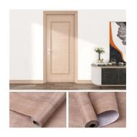 China Waterproof Wood Stickers for Home Decoration Self-adhesive Door Wooden Wall Paper for sale