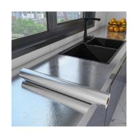 China Kitchen Backsplash Stickers Self Adhesive Aluminum Foil Film Waterproof Stove Wallpaper for sale
