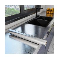 China Kitchen Backsplash Stickers Self Adhesive Aluminum Foil Film Waterproof Stove Wallpaper for sale