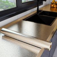 China Matt Silver Foil Kitchen Stickers Self-Adhesive Wallpaper for Countertops and Furniture for sale