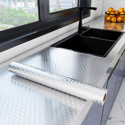 China Household Silver Metallic Wallpaper Vinyl 10m-100m Kitchen Splashback Wallpaper for sale