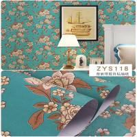 China Moisture Proof Golden Damask Wallpaper PVC 100m Removable Vinyl Wallpaper for sale