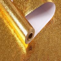 China Contemporary Gold Metallic Wallpaper 200cm Self Adhesive Gold Foil Wallpaper for sale