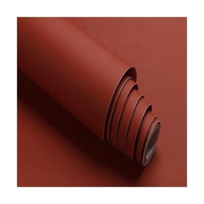 China Solid Color Vinyl Paper Beautiful Plain Color Modern Korean Decorative Wallpaper for Apartment for sale