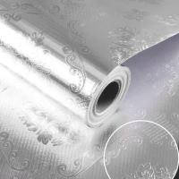 China Waterproof Backsplash Stickers 2m x 3m Rolls Modern Design Style Smoke-Proof Function Customized Aluminum Foil Wallpaper for sale
