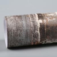 China Modern Apartment Wallpaper Vintage Wood Grain Design with Self Adhesive Backing for sale