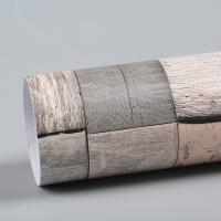 China Modern Apartment Wallpaper Vintage Wood Grain Design with Self Adhesive Backing for sale