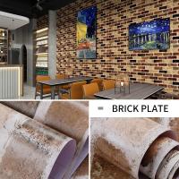 China Brick Wallpaper Peel Off 3D Brick Wall Paper Sticker Retro Brick Wall Paper Wall Covering for sale