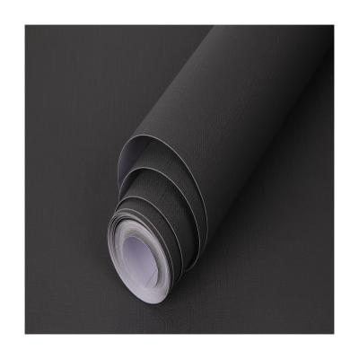 China Matt Finish Self-Adhesive PVC Wallpaper in Dark Black Color for Home Decoration Sound-Absorbing Function for sale