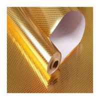 China Gold Foil Self-Adhesive Contact Paper for Kitchen Oil Proof Sticker Aluminum Foil for sale