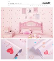 China Romantic Heart-Shaped Self-Adhesive Wallpaper for Modern Cartoon Design Bedroom Waterproof for sale
