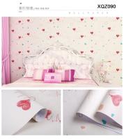 China Romantic Heart-Shaped Self-Adhesive Wallpaper for Modern Cartoon Design Bedroom Waterproof for sale