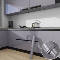 China PET Kitchen Waterproof Wall Sticker Silver Grey Anti Oil Wallpaper For Kitchen for sale