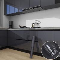 China PET Kitchen Waterproof Wall Sticker Silver Grey Anti Oil Wallpaper For Kitchen for sale