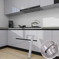 China PET Kitchen Waterproof Wall Sticker Silver Grey Anti Oil Wallpaper For Kitchen for sale
