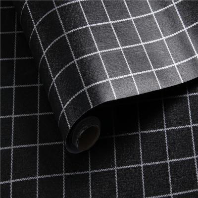 China 3d Pvc Modern Design Waterproof Wallpaper Stripes Plaid Pattern for Home Decoration for sale